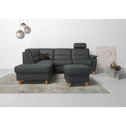 Ecksofa Home Affaire, B:236cm H:89cm T:212cm, schwarz, Luxus-Microfaser (100% Polyester);Struktur (100% Polyester);Luxus-Microfaser in Lederoptik