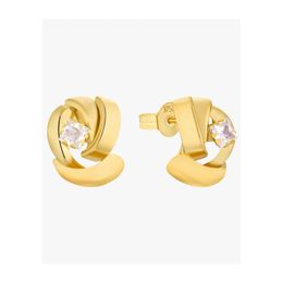 Amor Damen Paar Ohrstecker "2013385", Gelbgold 375, gold, Gelbgold 375, Ohrringe, mit Zirkonia (synth.)