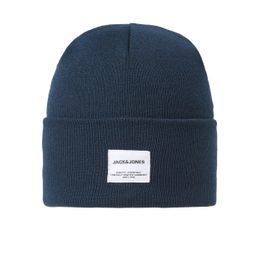 Jack & Jones JACK & JONES Damen Beanie "JACLONG KNIT BEANIE NOOS", blau, unifarben, Strick, Kunstfaser, Mützen