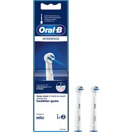 Oral-B Herren Aufsteckb&uuml;rsten "Interspace", 2 Stk., wei&szlig;, Kunststoff, Zahnb&uuml;rstenk&ouml;pfe