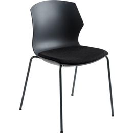 mayer Sitzm&ouml;bel Stapelstuhl MAYER SITZM&Ouml;BEL, B:51cm H:80,5cm T:53cm, schwarz, Polyester, Polypropylen, Esszimmer, St&uuml;hle, "Stapelstuhl myPRIMO", stapelbar