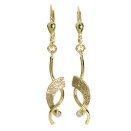 OSTSEE-SCHMUCK Damen Paar Ohrh&auml;nger "OSTSEE-SCHMUCK Ohrh&auml;nger Kiandra Ohrh&auml;nger Kiandra", 42 x 6mm, Gelbgold 333, gelb, Gelbgold 333, Ohrringe
