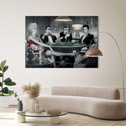Deco-Panel Reinders, B:140cm H:100cm T:2cm, schwarz, MDF, Bilder, "Monroe, Bogart, Dean, Elvis"