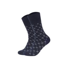 JOOP! JOOP Herren Kurzsocken "Socken Unisex premium essential organic cotton Socks 2p 2er Pack", Gr. 39, blau, Obermaterial: 60% Baumwolle CO. 23%