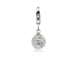 NENALINA Damen Charm-Einh&auml;nger "Anh&auml;nger Ball 925 Silber, mit Kristallen von Swarovski", mit Steinen, silber, Silber 925 (Sterlingsilber), Charms