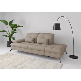 Sit & More Recamiere SIT & MORE, B:231cm H:90cm T:122cm, grau, 95% Polyester, 5% Polyamid, Sofas, "Amica, inkl. Sitztiefenverstellung und Armteilverstellung",