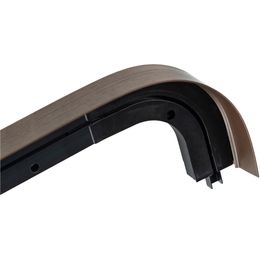 Vorhangschiene SN DECO GROUP, L:600cm T:4,7cm, schwarz, Kunststoff, Gardinenstangen, "SH1", Set 1-l&auml;ufig,inkl. Rundb&ouml;gen, Blende 5 cm, vorgebohrt,