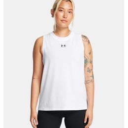 Under Armour Damen Trainingstop "UA RIVAL MUSCLE TANK", weiß, Gr. L, Obermaterial: 57% Baumwolle, 38% Polyester, 5% Elasthan, Tops