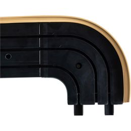 Vorhangschiene SN DECO GROUP, L:300cm T:8,7cm, schwarz, Kunststoff, Gardinenstangen, "SH3", Set 3-l&auml;ufig, inkl. Rundb&ouml;gen, Blende 7,5 cm, vorgebohrt,