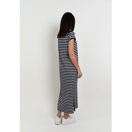 Seidel Moden Damen Sommerkleid, blau, Gr. 36, gestreift, Jersey, Obermaterial: 96% Viskose, 4% Elasthan, Kleider, lang, mit Streifen-Design, MADE IN
