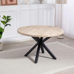 Esstisch Duo Collection, B:120cm H:76cm T:120cm, beige, Garten, Tische, "Damira Tisch rund BESTSELLER", Massives Metallgestell, Belastbarkeit bis 100