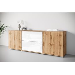 Lowboard Inosign, B:180cm H:62cm T:34cm, wei&szlig;, FSC-zertifizierter Holzwerkstoff, Hartfaserplatte, Kunststoff, Wohnzimmer, Sideboards, "Kenia", 2