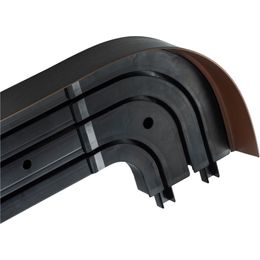 Vorhangschiene SN DECO GROUP, L:120cm T:8,7cm, schwarz, Kunststoff, Gardinenstangen, "SH3", Set 3-l&auml;ufig,inkl. Rundb&ouml;gen, Blende 5 cm, vorgebohrt,