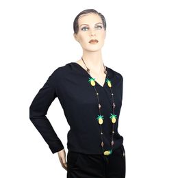 Damen Lange Kette "Pineapple", gelb, Basic, Collezione Alessandro, Holz, Halsketten, mit kleinen Ananas aus Holz