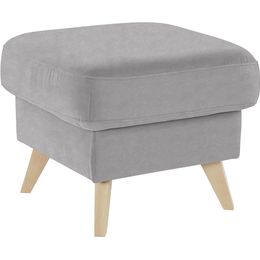 Hocker, B:56cm H:45cm T:56cm, silber, exxpo - SOFA FASHION, Samtvelours (100% Polyester);Webvelours (100% Polyester), Wohnzimmer, Hocker, "Nappa mit