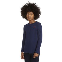 LEVI'S KIDS Jungen Langarmshirt "LS THERMAL TOP", blau, Gr. 4, unifarben, Single Jersey, Obermaterial: 57% Baumwolle, 43% Polyester, Shirts, mit Logo