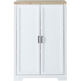 Aktenschrank Innostyle, B:86cm H:127cm T:38cm, weiß, ABS-Kunststoff, Dekorfolie, FSC-zertifizierter Holzwerkstoff, Hartfaserplatte, Kunststoff,