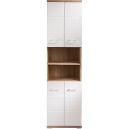 Hochschrank ByLiving, B:50cm H:192cm T:31,5cm, wei&szlig;, FSC-zertifizierter Holzwerkstoff, MDF, Badezimmer, Schr&auml;nke, "Nebraska", Breite 50 cm,