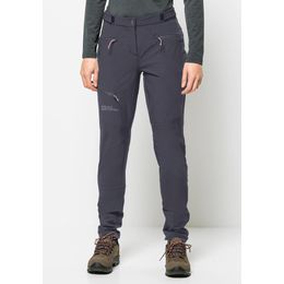 Jack Wolfskin Damen Funktionshose "SALMASER PANTS W", grau, Gr. 34, 1. OBERSTOFF 75% POLYAMID, 18% WOLLE, 7% ELASTHAN 2. OBERSTOFF 90% POLYAMID, 10%