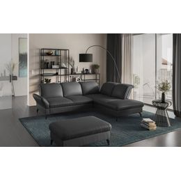 Sit & More Ecksofa SIT & MORE, B:288cm H:88cm T:242cm, grau, 100% Polyester, Wohnzimmer, Sofas, "Leandro L-Form", Wahlweise mit Bett-, Kopfteil - und