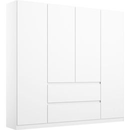 Drehtürenschrank Rauch, B:181cm H:197cm T:54cm, weiß, Holzwerkstoff, Schränke, "Kleiderschrank Schrank Garderobe Wäscheschrank Ankleide NIDDA",