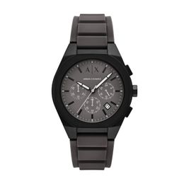 Armani Exchange Kinder Chronograph "SYNC", schwarz, Armbanduhren, Quarzuhr, Armbanduhr, Herrenuhr, Silikonarmband, analog, Tag