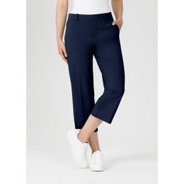 Stehmann Damen Chinohose "Fenja", blau, Gr. 42, unifarben, Web, Obermaterial: 50% Baumwolle, 42% Polyamid, 8% Elasthan, Hosen, mit Bügelfalten