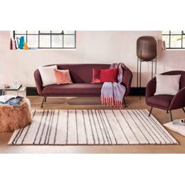 Hochflor-Teppich Esprit, B:120cm H:30mm L:170cm, wei&szlig;, Polyester, Teppiche, "Gesa ESP-80334", Shaggy, Langflor, Wohnzimmer