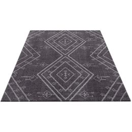 Teppich Carpet City, B:140cm H:10mm L:200cm, grau, Polyester, Wohnzimmer, Teppiche, "April 2291", L&auml;ufer, weich durch Microfaser, Boho Ethno Look,