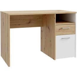 Schreibtisch FORTE, B:110cm H:75,3cm T:60cm, braun, Kinderzimmer, Tische, "Culgoa", Schreibtisch, Stauraum, Schubkasten, T&uuml;re, offenes Fach,