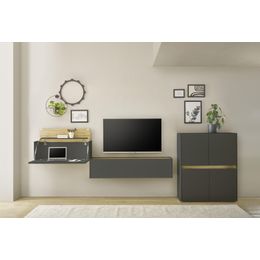 Büromöbel-Set Inosign, B:360cm H:122cm T:40cm, grau, Holzwerkstoff, Arbeitsmöbel-Sets, "CiTY/GiRON", Home Office