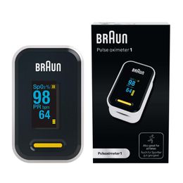 Braun Pulsoximeter "1- YK-81CEU", schwarz-weiß, B:4cm H:6cm T:3cm, Blutdruckmessgeräte, Einfaches Design - Rotierendes Display mit