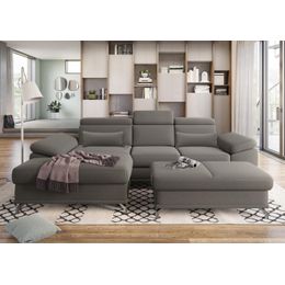 Sit & More Ecksofa SIT & MORE, B:295cm H:87cm T:180cm, braun, 100% Polyester, Wohnzimmer, Sofas, "Cabrio L-Form, B: 295 cm, mit Sitztiefen-, Arm- &