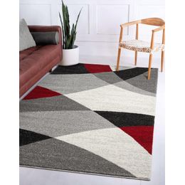 Teppich the carpet, B:200cm H:11mm L:280cm, rot, Polypropylen, Ankleidezimmer, Teppiche, "Pearl", moderner dichter Wohnzimmer Teppich Konturenschnitt
