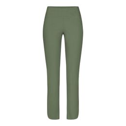 Stehmann Damen 7/8-Hose, grün, Gr. 34, unifarben, Obermaterial: 65% Baumwolle, 31% Polyamid, 4% Elasthan, Hosen, mit Seitenschlitzen