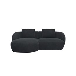 Wohnlandschaft FLEXLUX, B:217cm H:85cm T:146cm, grau, 100% Polyester, Sofas, "Torino, rund, L-Form, Sofa-Ecke mit Recamiere, Longchair-Sofa", OTTOs