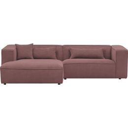 Ecksofa, B:267cm H:66cm T:167cm, beige, LeGer Home by Lena Gercke, 100% Polyester, Wohnzimmer, Sofas, "PIARA mit Kedernaht, Cord, Leinenoptik o.