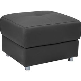 Polsterhocker Home Affaire, B:72cm H:47cm T:64cm, schwarz, Echtleder/Kunstleder, Hocker, "Pareli", mit komfortablen Federkern und Stauraum