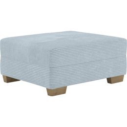 Hocker MR. COUCH, B:98cm H:44cm T:82cm, blau, Stripes (92% Polyester / 8% Nylon), Wohnzimmer, Hocker, "Hilla", Mit Federkern, wahlweise mit