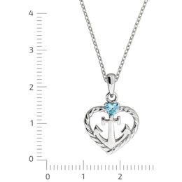 Firetti Damen Kette mit Anh&auml;nger "Schmuck Geschenk Silber 925 Halsschmuck Halskette Ankerkette Herz", Silber 925 (Sterlingsilber), L: 45, bunt,