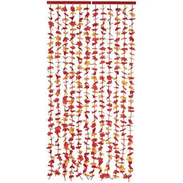 Maximex Türvorhang "Indian Summer", 190cm, Klettband, 90cm, rot, Gardinen, Blättervorhang für Balkon und Terrasse, Insekten- und Sichtschutz