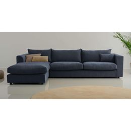 Ecksofa, B:297cm H:77cm T:186cm, blau, LeGer Home by Lena Gercke, 100% Polyester, Wohnzimmer, Sofas, "Avelina", Breite 297 cm, in Cord- und Chenille-