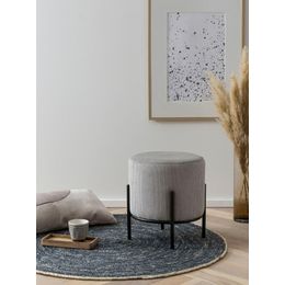 Polsterhocker Salesfever, B:35cm H:38cm T:35cm, grau, Stoff (88% Polyester/12% Nylon), Metall, Hocker, "Komfortabler Polsterhocker", mit