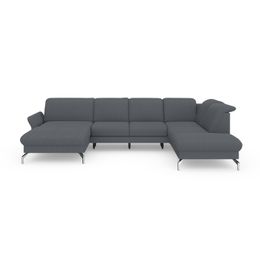 Sit & More Wohnlandschaft SIT & MORE, B:338cm H:84cm T:207cm, blau, Sofas, "Fashion U-Form", wahlweise mit Kopfteilverstellung, Vorziehsitz, motorisch,