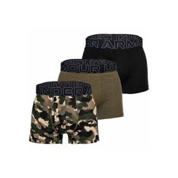 Under Armour Herren Boxershorts "Boxershort UA PERFORMANCE COTTON - PRINT 3 INCH 3er Pack", Gr. M, schwarz, Obermaterial: 57% Baumwolle CO. 38%