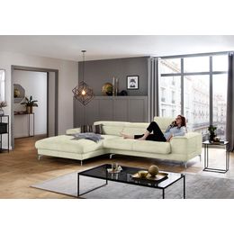 Ecksofa W.Schillig, B:303cm H:70cm T:193cm, beige, Stoff S37 (100% Polyester): Luxus-Microfaser in Lederoptik, Wohnzimmer, Sofas, "piedroo,