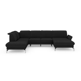 Sit & More Wohnlandschaft SIT & MORE, B:338cm H:84cm T:207cm, schwarz, Sofas, "Fashion U-Form", wahlweise mit Kopfteilverstellung, Vorziehsitz, motorisch,