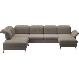 Sit & More Wohnlandschaft SIT & MORE, B:359cm H:92cm T:231cm, braun, 100% Polyester, Sofas, "Emely, inkl. Sitztiefenverstellung", wahlweise mit