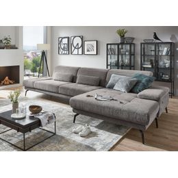 Ecksofa DIE PLANBAR, B:328cm H:82cm T:190cm, grau, 100% Polyester, Wohnzimmer, Sofas, "MP-IN20126 L-Form mit Kaltschaum-Polsterung", mit