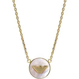 Emporio Armani Damen Kette mit Anh&auml;nger "Schmuck Geschenk Metall Halsschmuck Halskette", Metall, L: 45 B: 1mm, wei&szlig;, Metall, B:1mm, Halsketten, mit